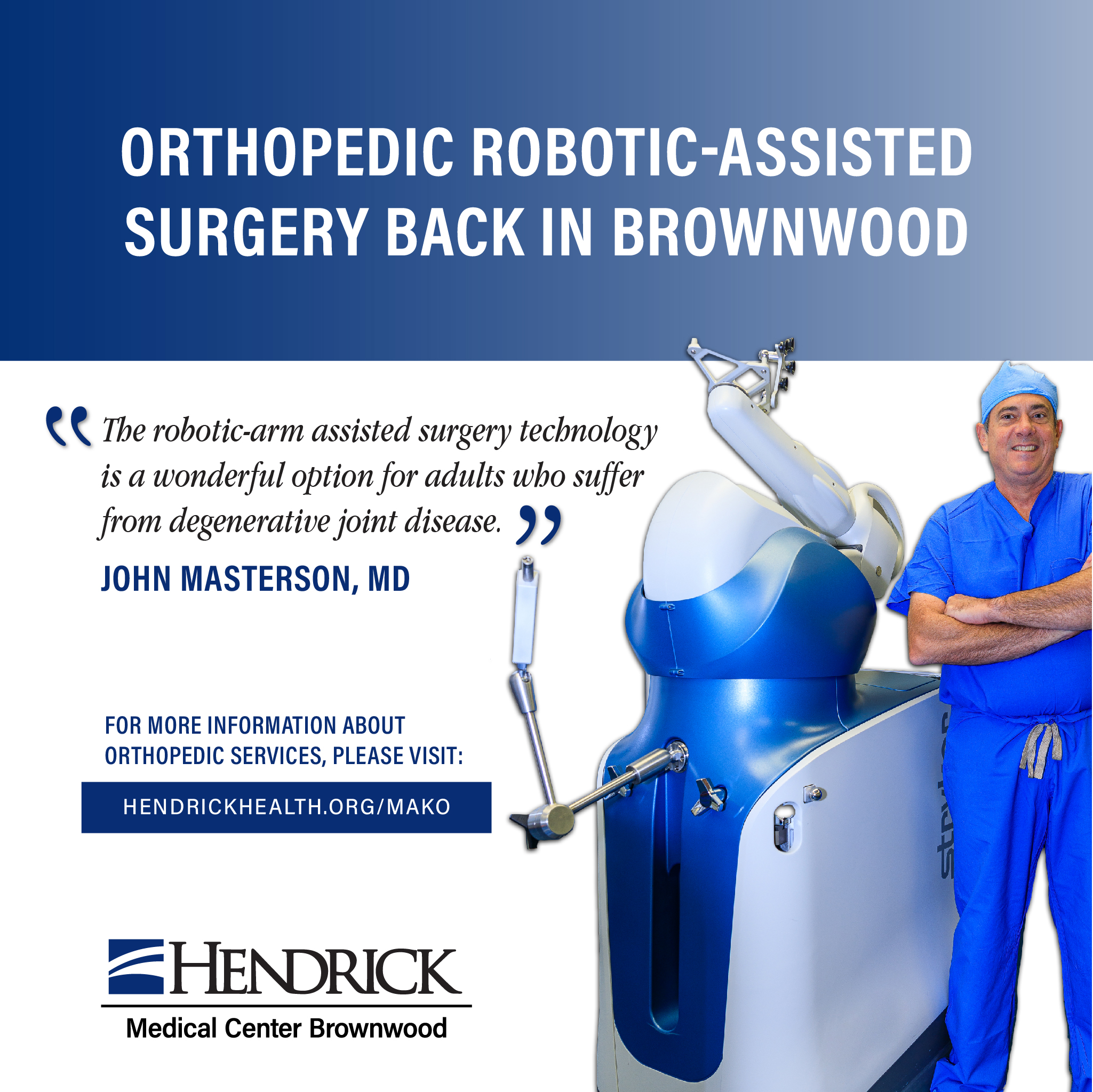 Hendrick brings orthopedic robotic-assisted surgery back to Brownwood